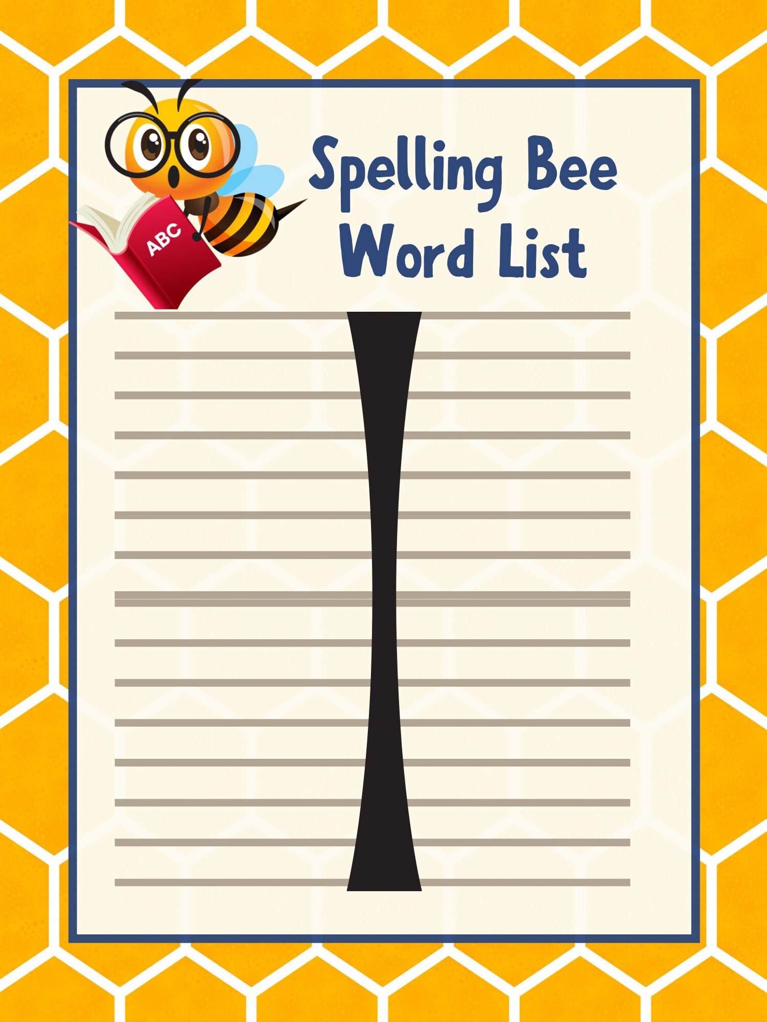 Printable Busy Bee Spelling Words and Number Worksheet for Grade School ...