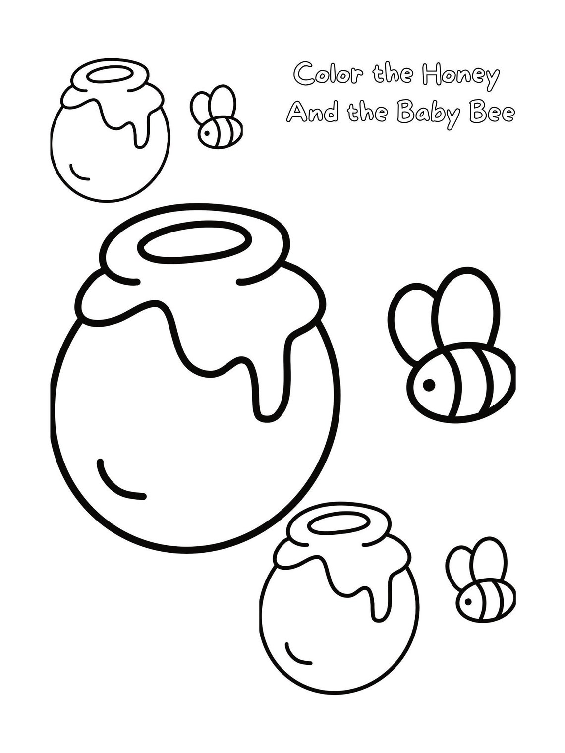 Printable Bee Coloring Pages for Kindergarten, Daycare and Grade School ...