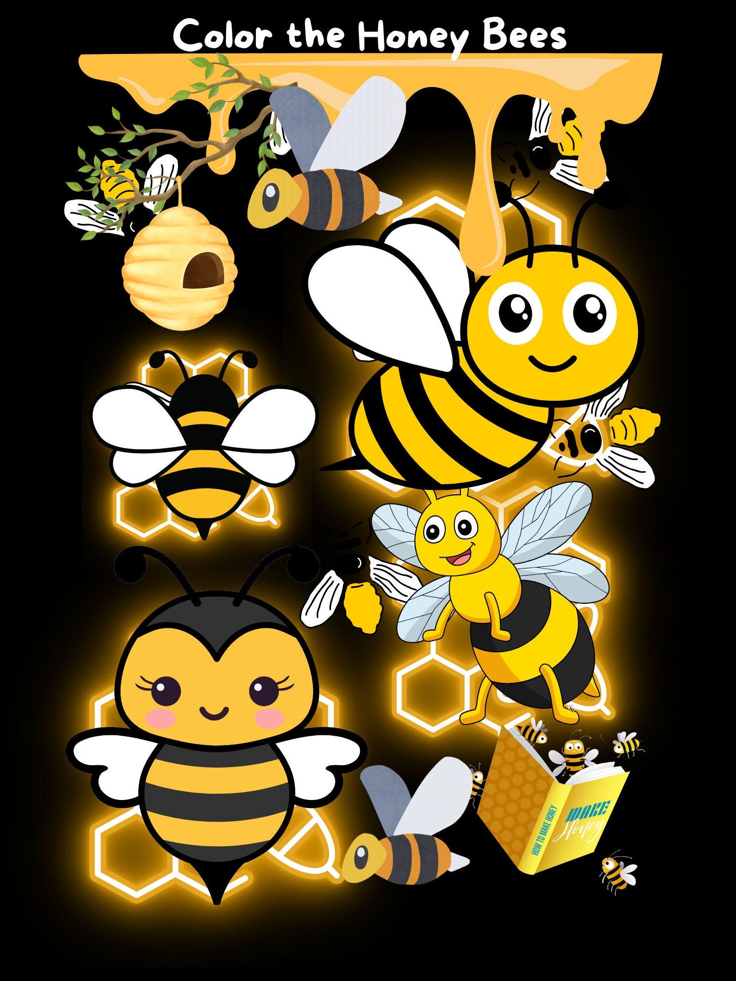Printable Bee Coloring Pages for Kindergarten, Daycare and Grade School ...