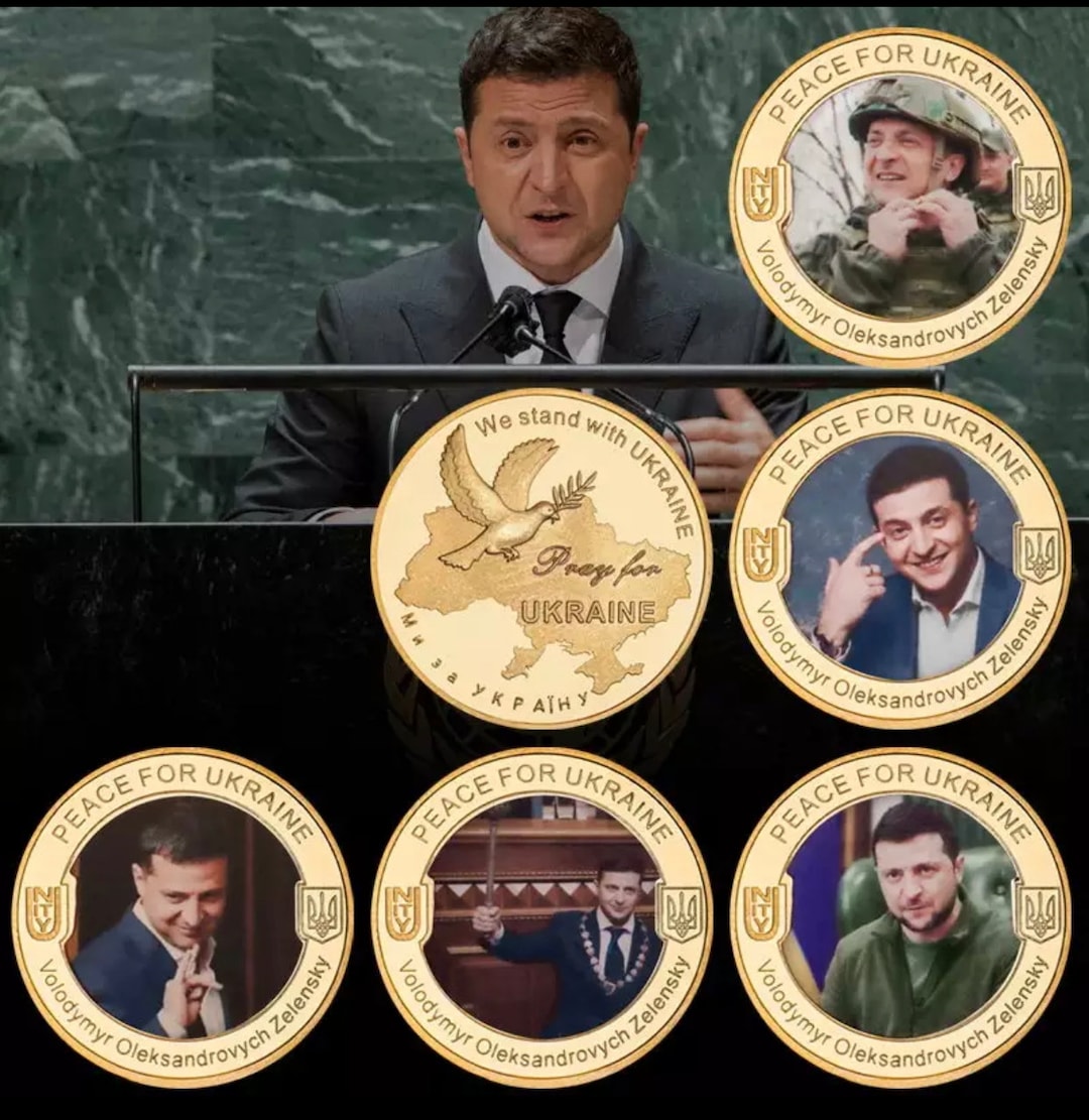 Zelensky Gold-plated Commemorative Coin Set Ukrainian President ...