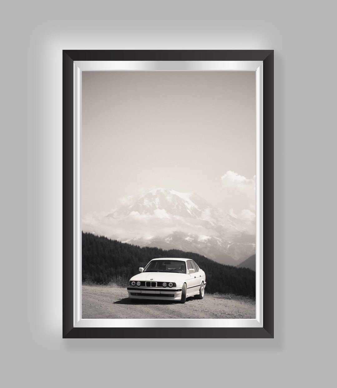 BMW E34 Poster | Road to the Summit 2 | Mount Rainier, Seattle, USA | C ...