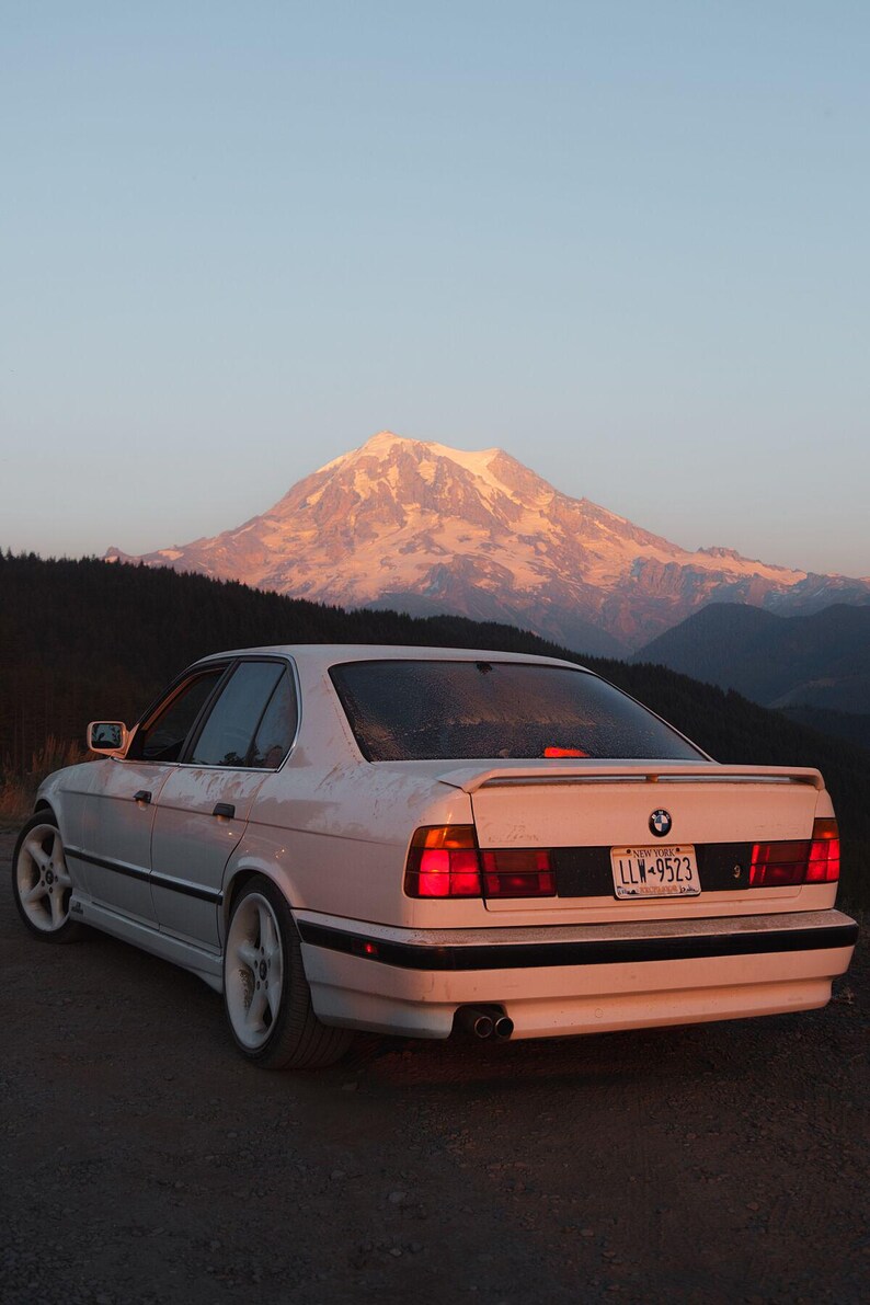 BMW E34 Poster | Sunset Drive | Mount Rainier, Seattle, USA | C-type ...
