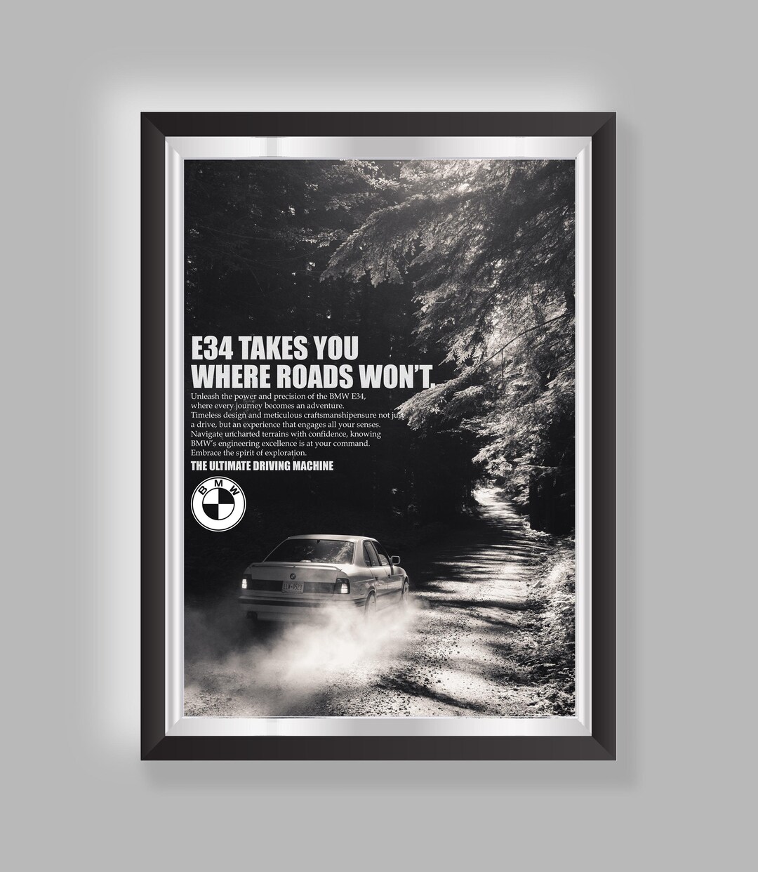 BMW E34 Poster Takes You Where Roads Won't Seattle, Washington C-type ...