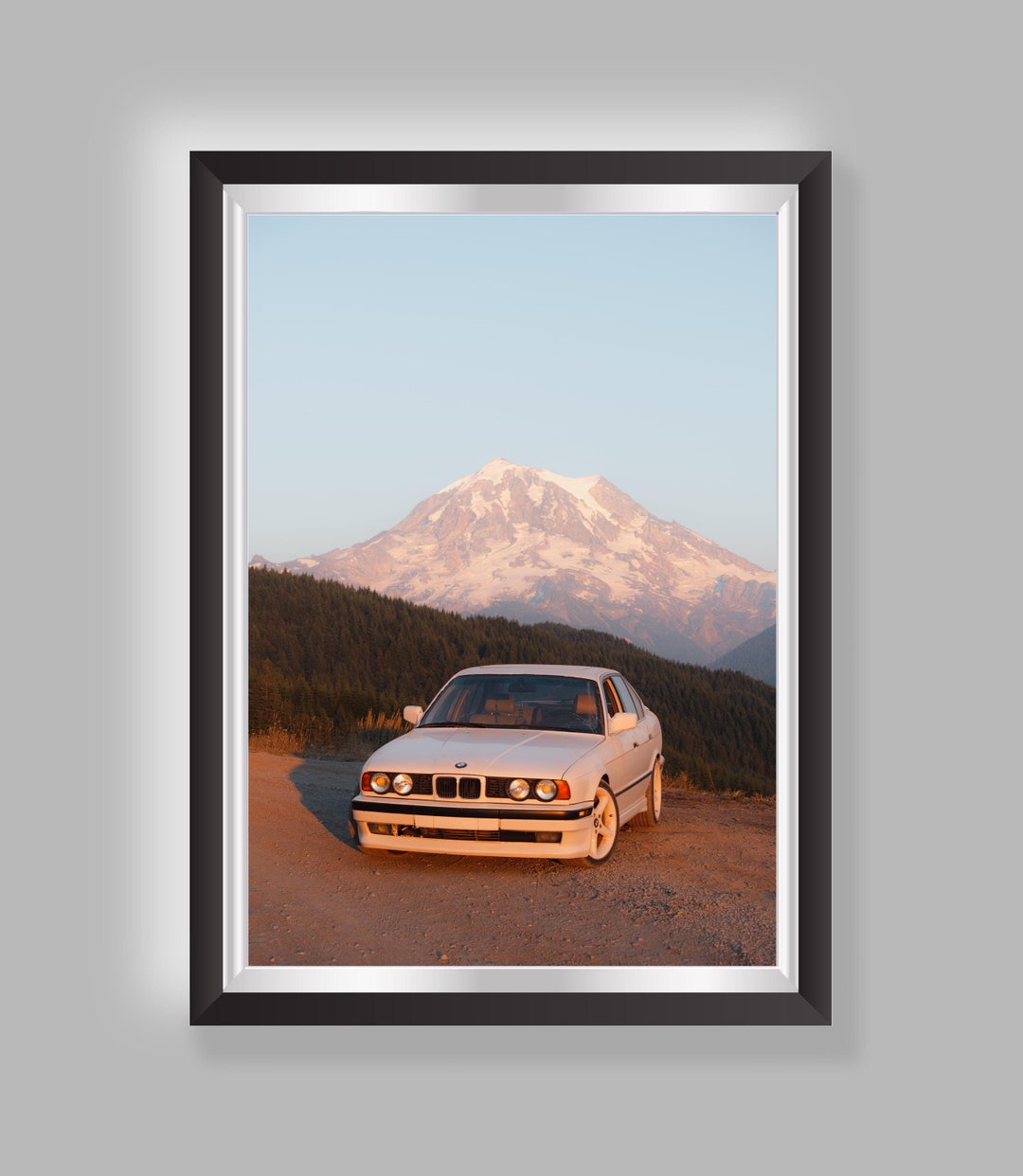 BMW E34 Poster Sunset Drive Mount Rainier, Seattle, USA C-type Fuji ...