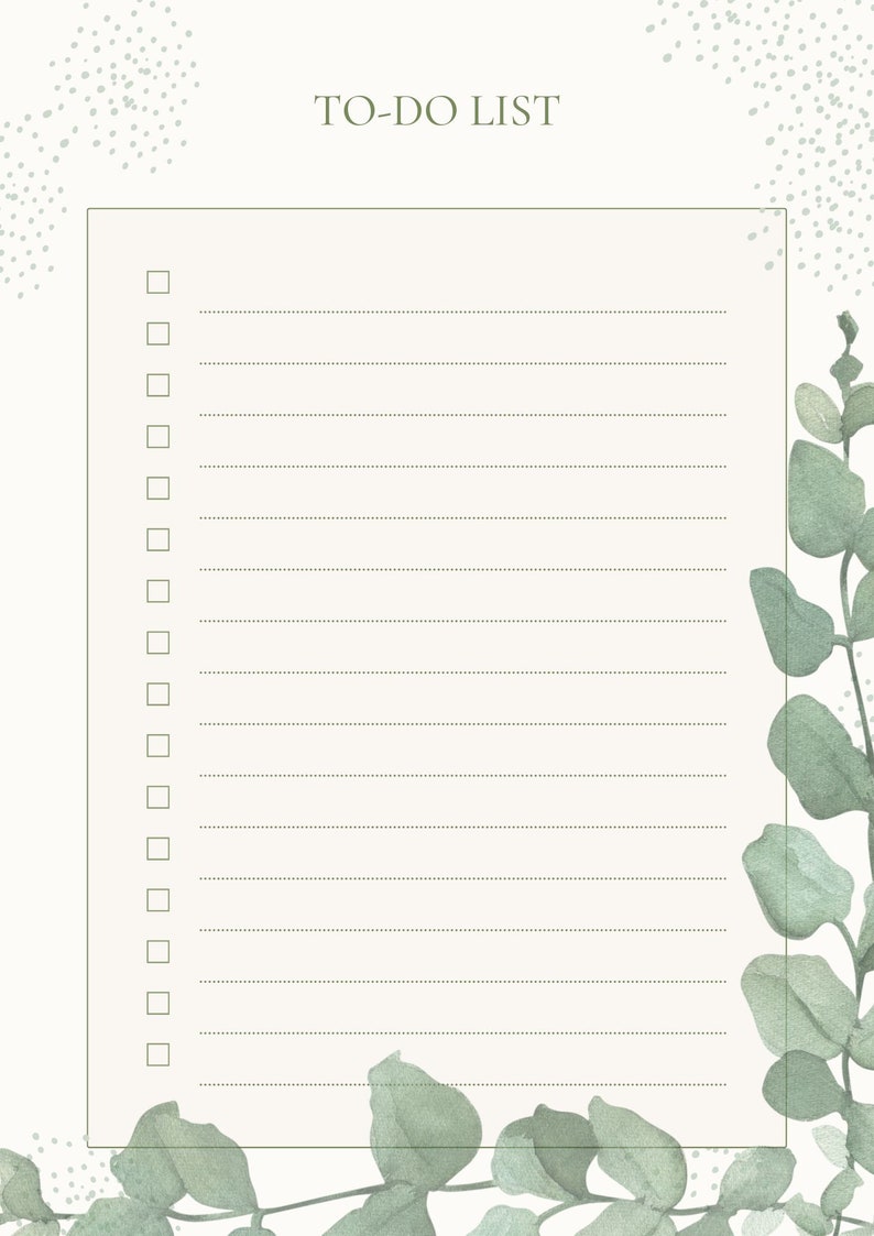 Printable & Fillable to Do List PDF, Daily Checklist, Digital to Do ...