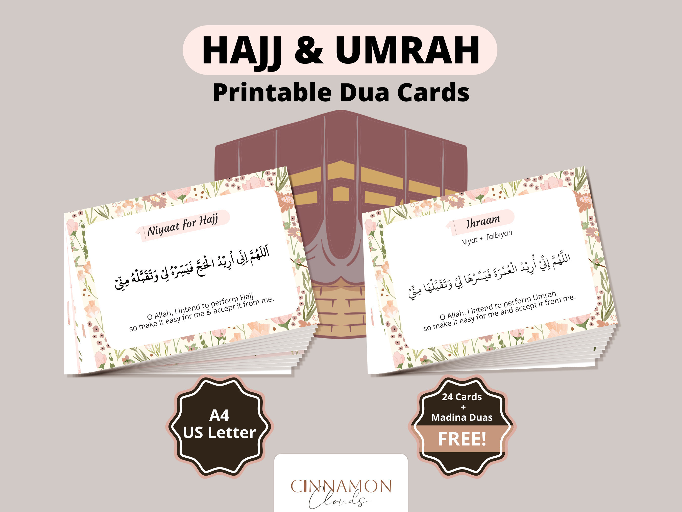 Hajj Dua Cards Printable Cards Hajj Flashcards Islamic Duas Printable ...