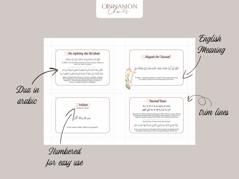 Hajj Dua Cards Printable Cards Hajj Flashcards Islamic Duas Printable ...