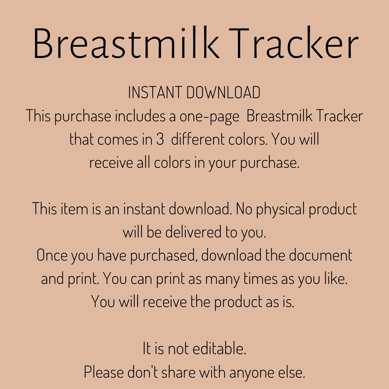Breastmilk Tracker Printable Breastfeeding Breast Pumping Tracker Instant Download PDF Milk ...