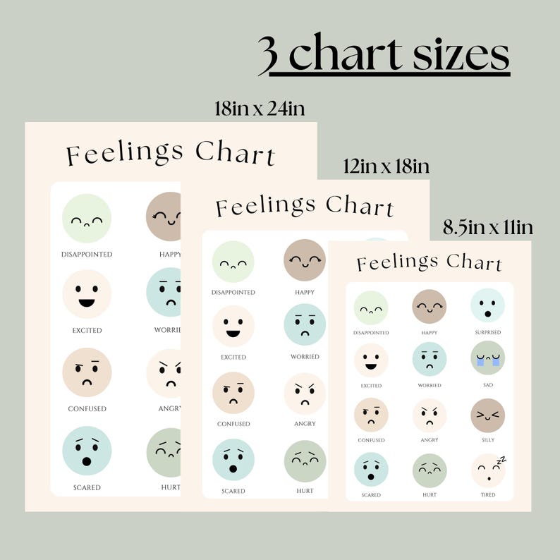Neutral Feelings Chart & Flashcards – Montessori Feelings Chart ...