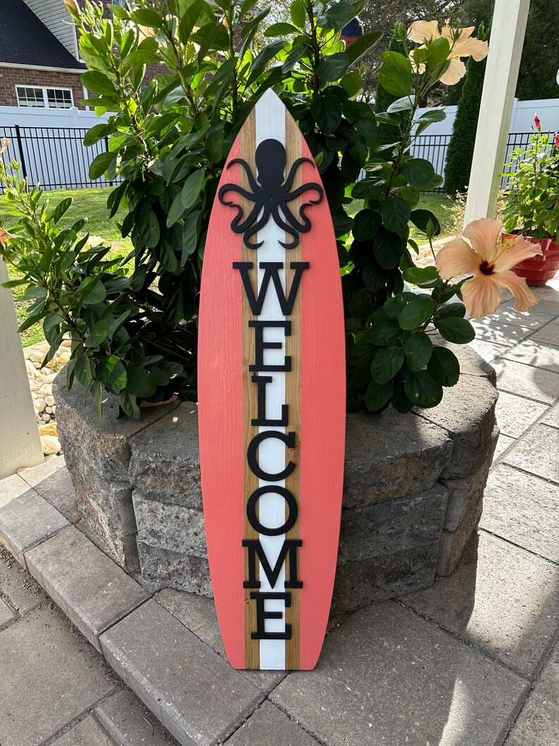 Octopus Surfboard Welcome Sign - Etsy