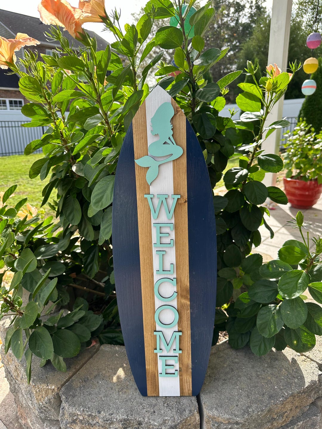 Mermaid Surfboard Welcome Sign - Etsy