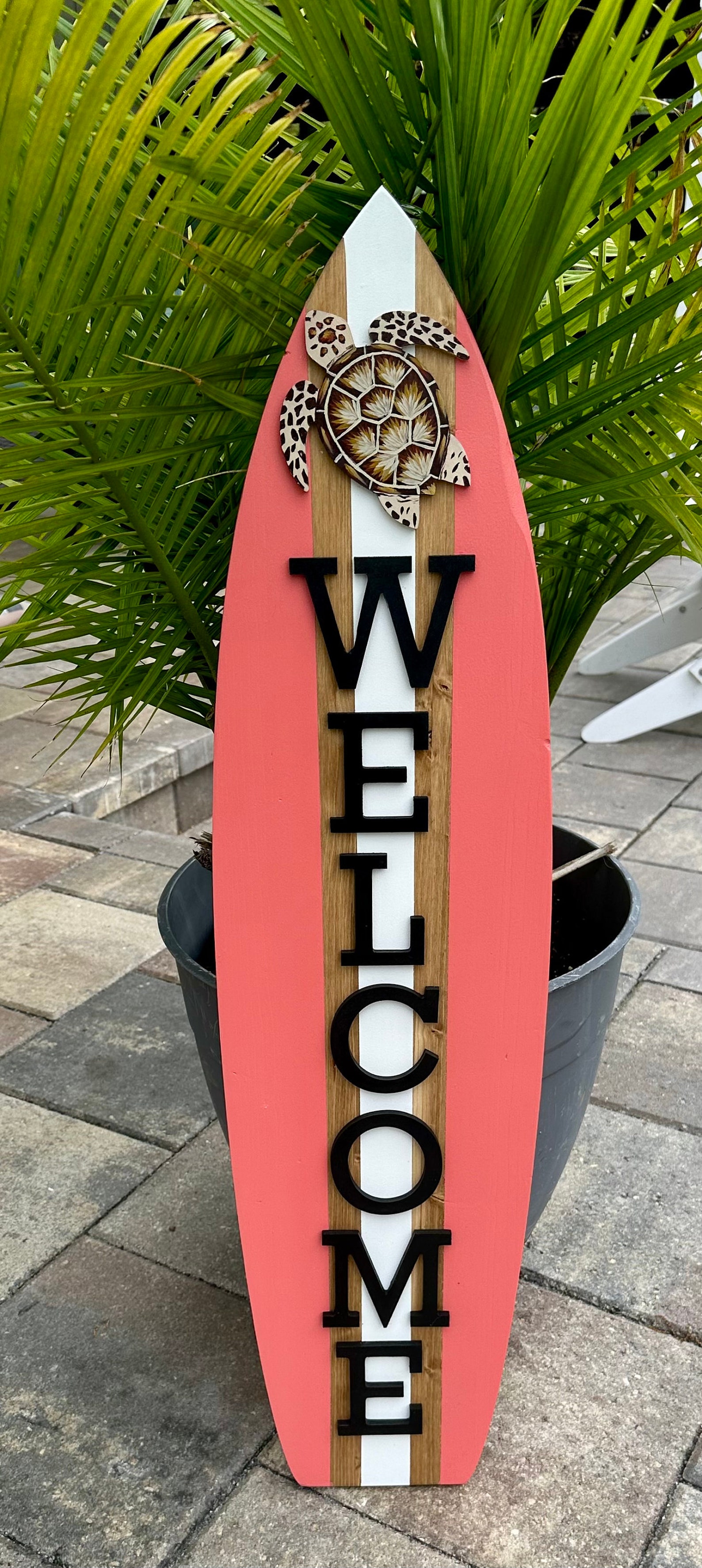 Surfboard Sea Turtle Welcome Sign - Etsy