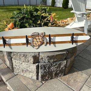 Surfboard Sea Turtle Towel Rack / Drop Zone / Coat Rack - Etsy
