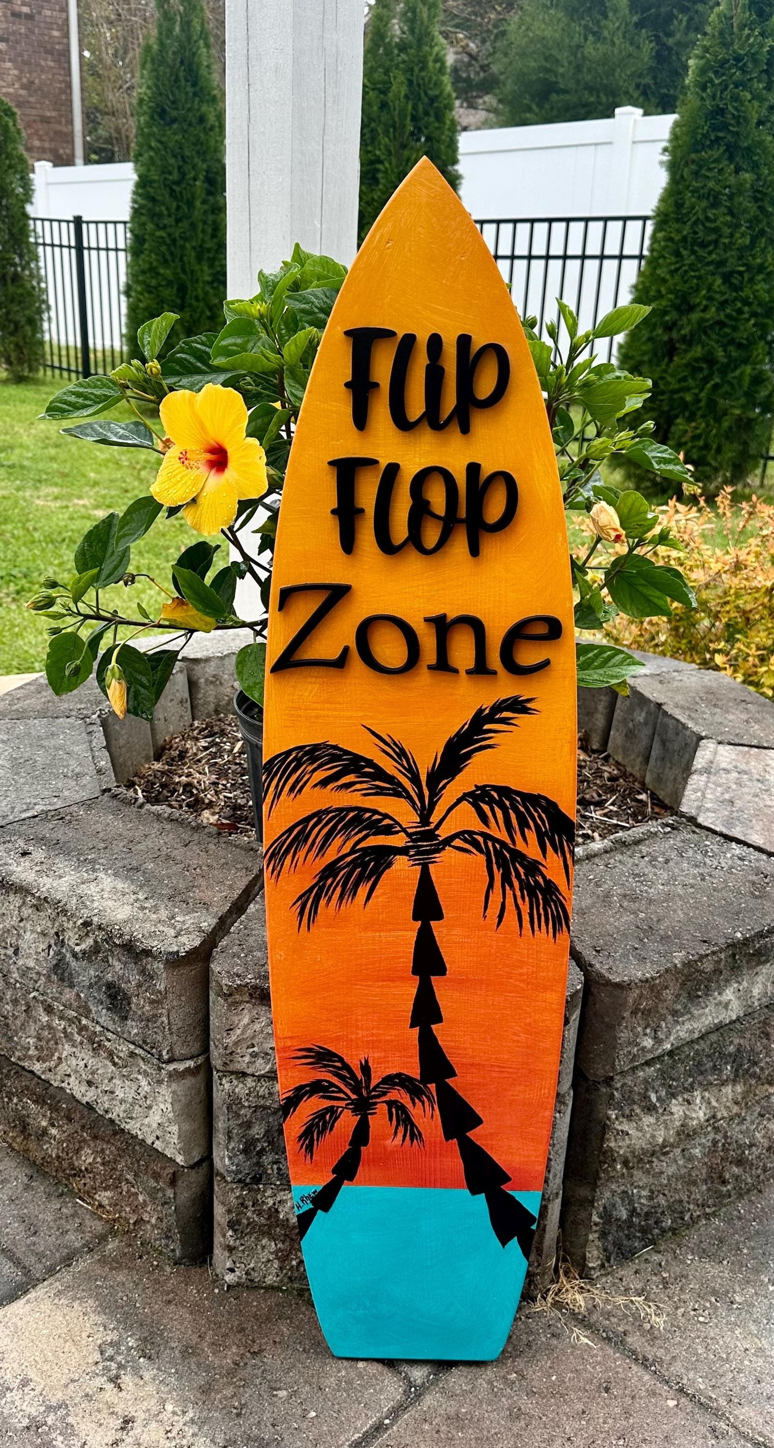 FLIP FLOP ZONE Surfboard Sign - Etsy