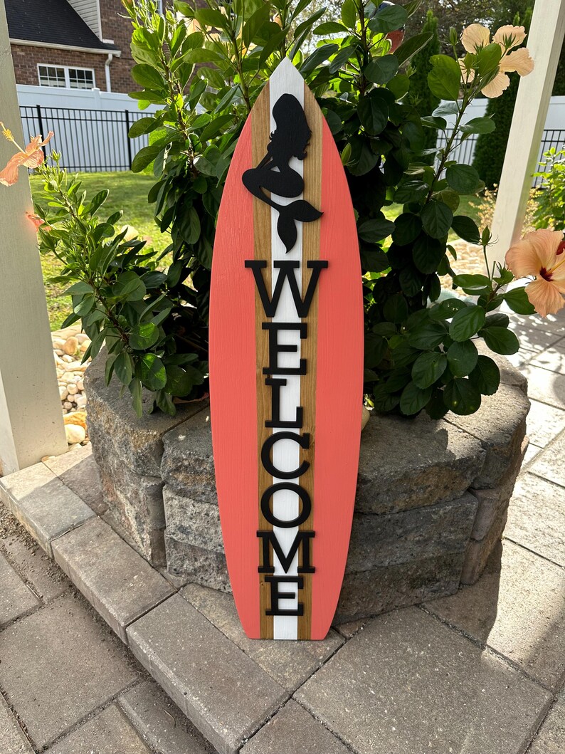 Mermaid Surfboard Welcome Sign - Etsy