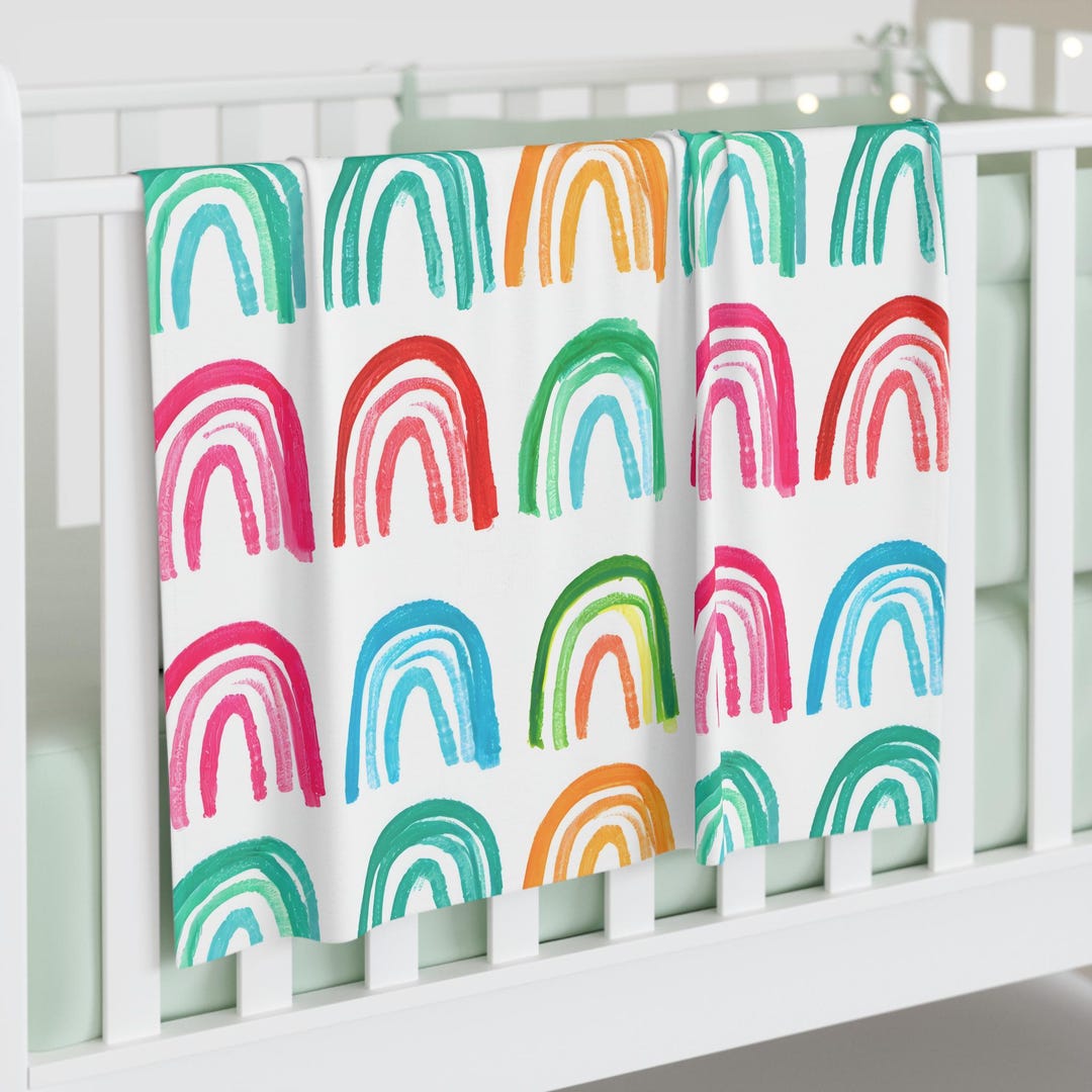 Baby Swaddle Blanket, Crayon Drawing Rainbow Infant Wrap, Newborn ...