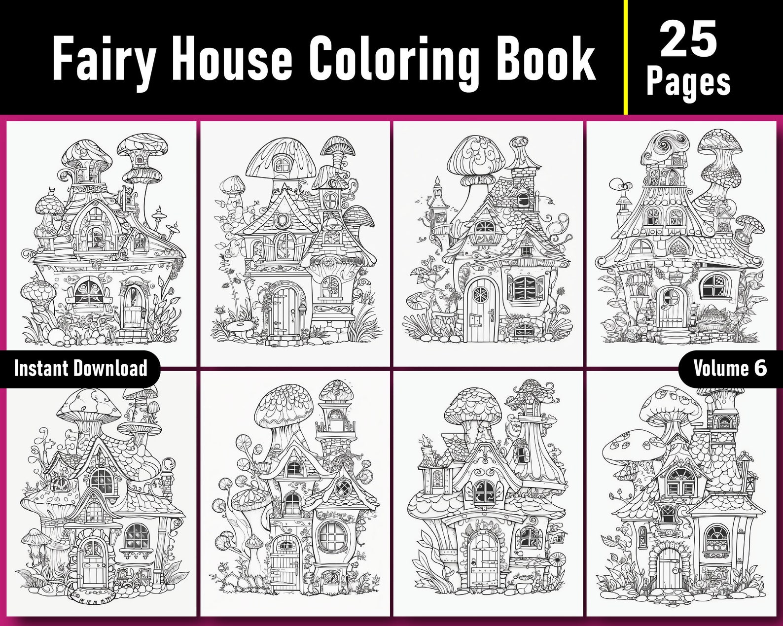 Fairy House Coloring Book Volume 6 | Fairy Houses Coloring Pages ...