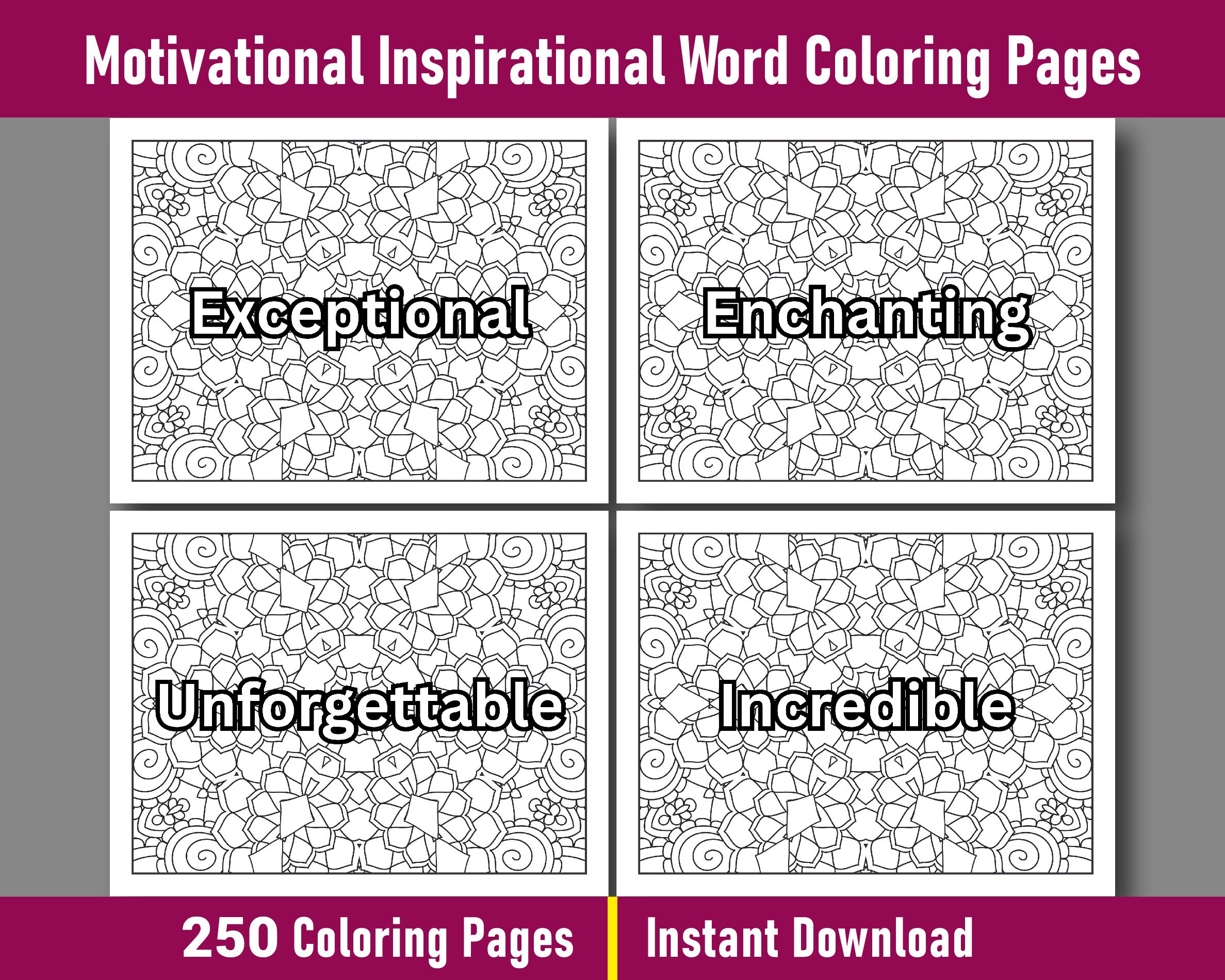 250 Motivational Quotes Coloring Pages | Printable Affirmation Book ...