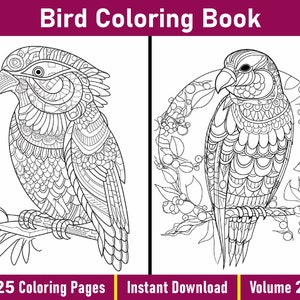 Bird Coloring Book Volume 2 Animal Coloring Pages Printable Parrot Bird ...