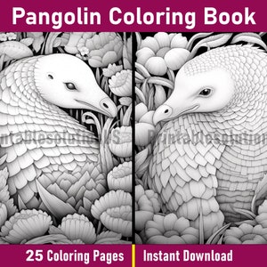 Pangolin Coloring Book Pages Vol-1 Printable Animal Coloring Pages ...