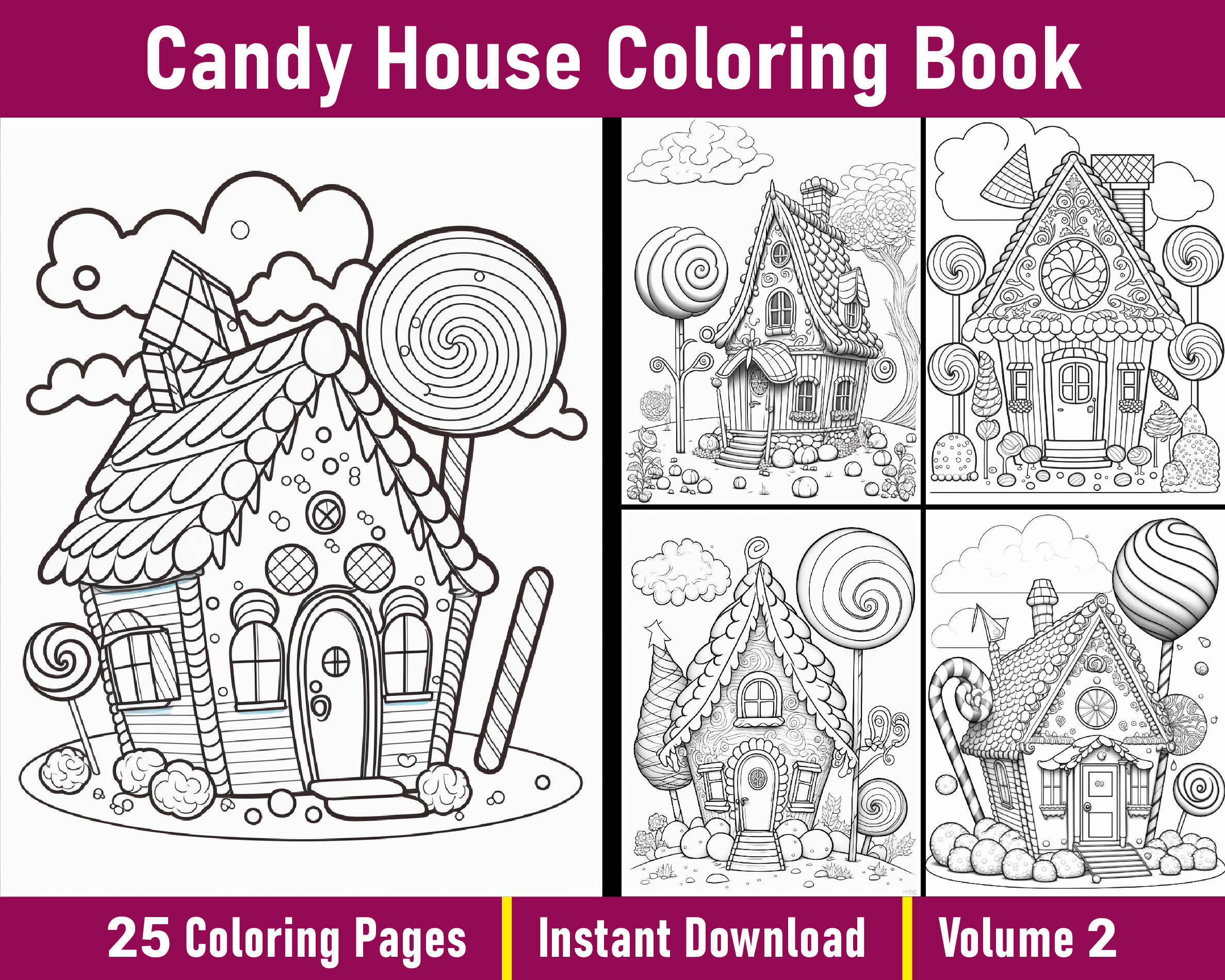Candy House Coloring Book Volume 2 | Digital Colouring Pages Printable ...