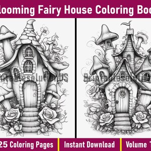 Blooming Fairy House Coloring Book Pages Vol-1 | Beautiful Girl ...