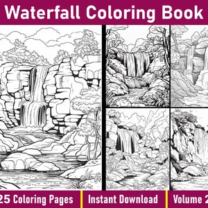 Waterfall Coloring Book Volume 2 | Printable Adult Coloring Pages ...