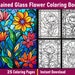 Stained Glass Rose Coloring Book Vol-2 Rose Flower Coloring Pages Black ...