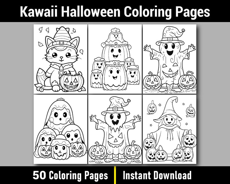 Kawaii Halloween Coloring Pages, Cute Coloring, Creepy Kawaii, Cute ...