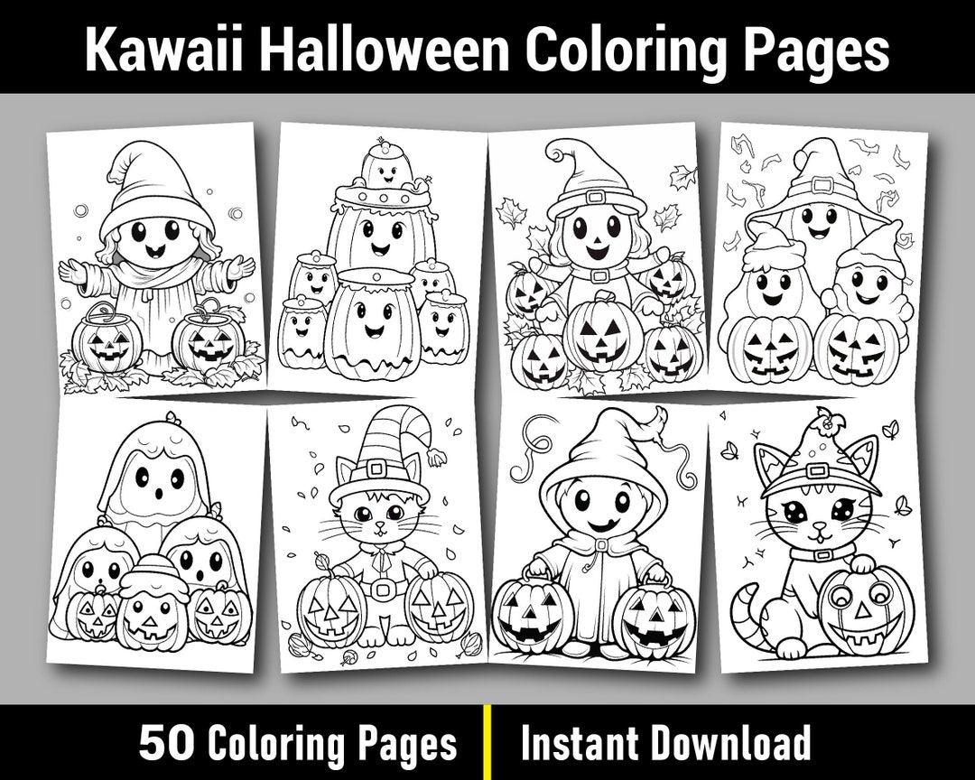 Kawaii Halloween Coloring Pages, Cute Coloring, Creepy Kawaii, Cute ...