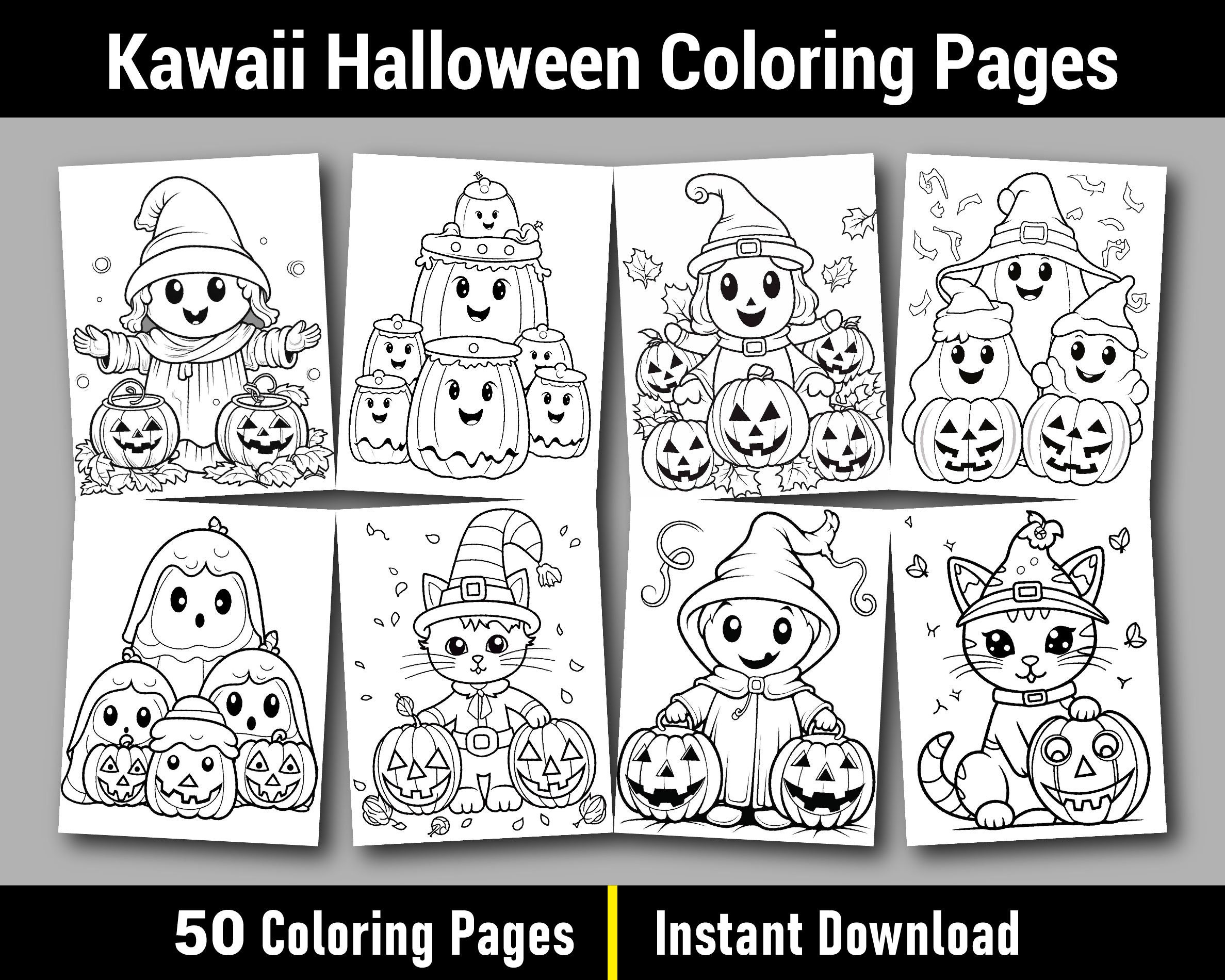Kawaii Halloween Coloring Pages, Cute Coloring, Creepy Kawaii, Cute ...