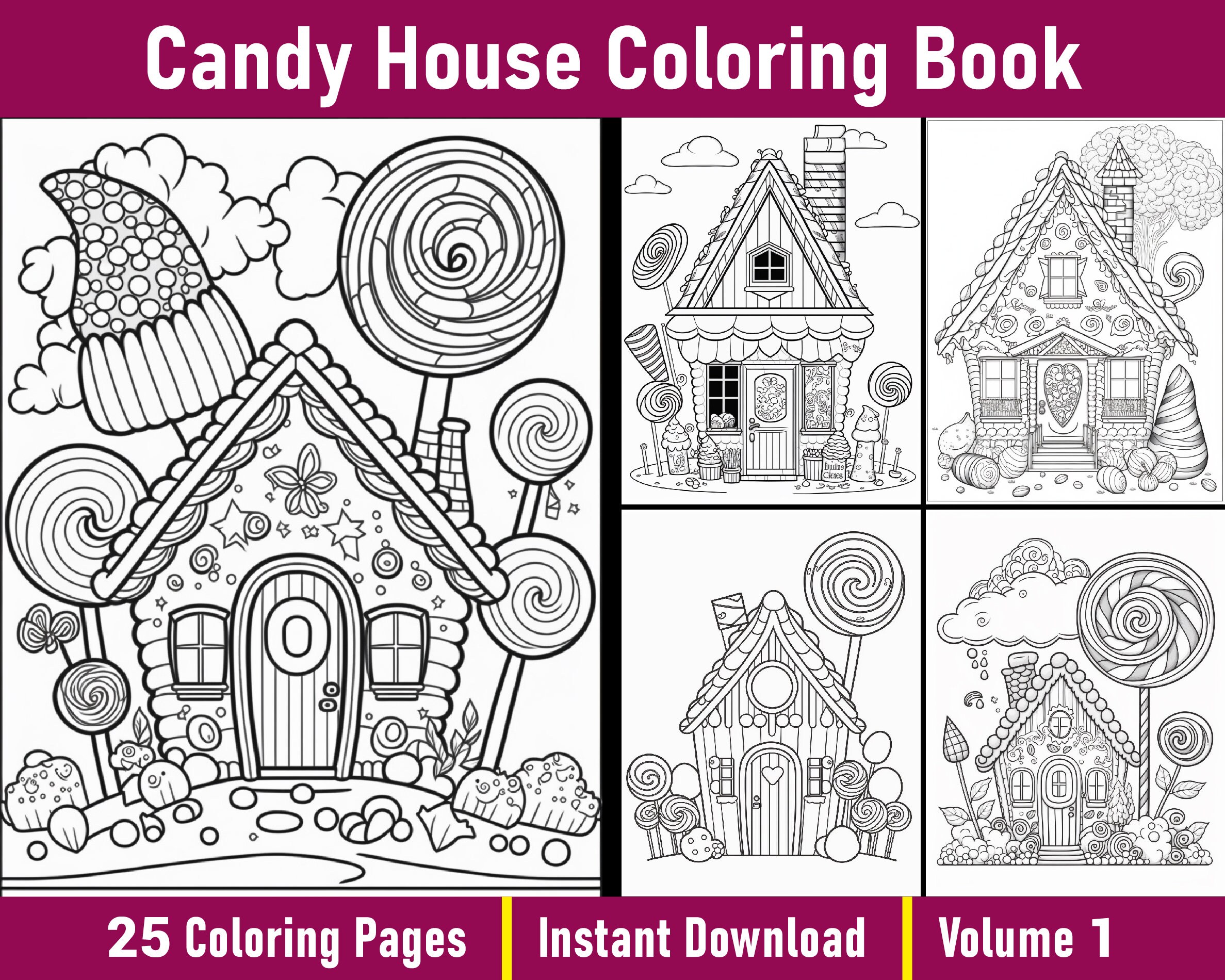 Candy House Coloring Book Volume 1 | Digital Colouring Pages Printable ...