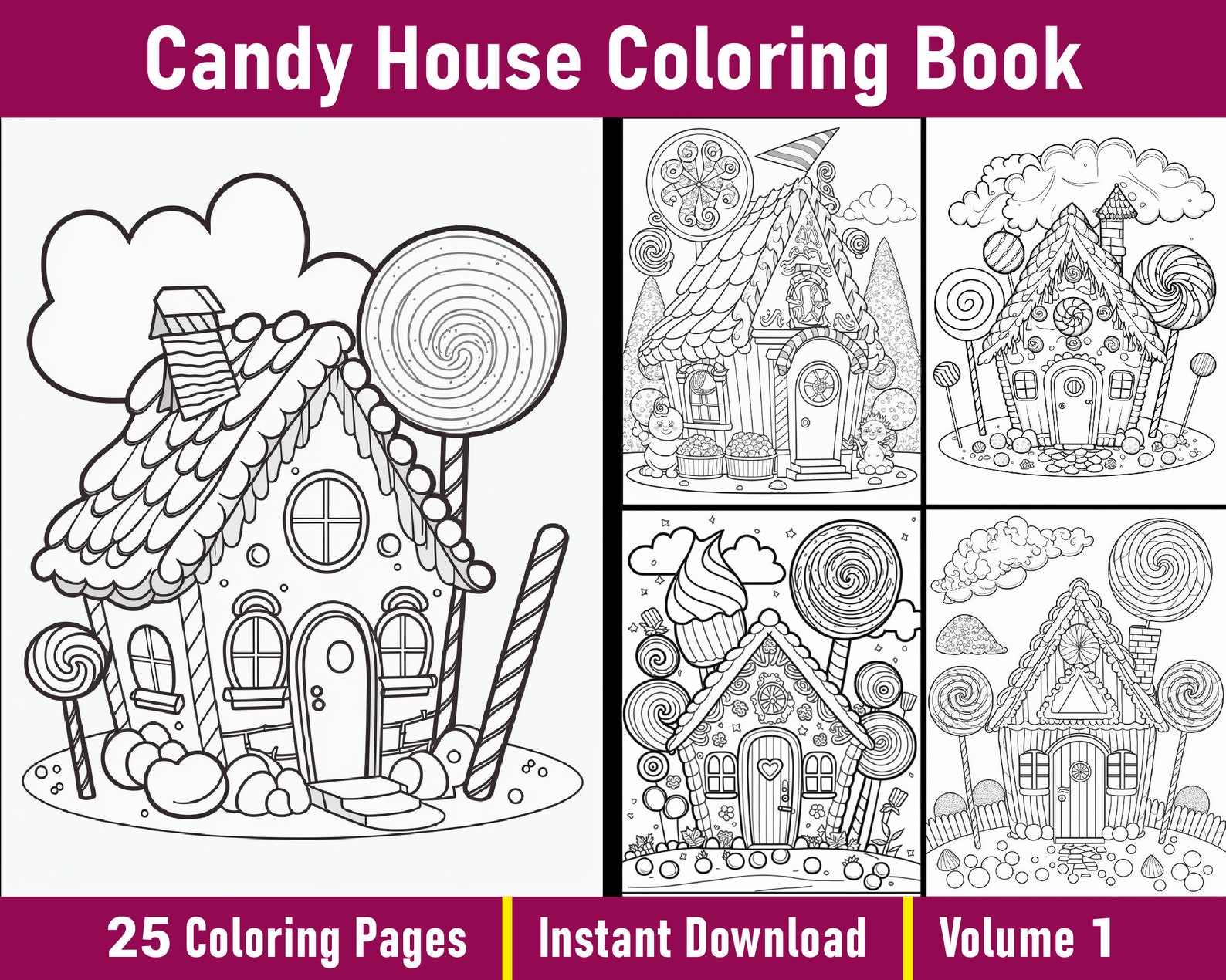 Candy House Coloring Book Volume 1 Digital Colouring Pages Printable ...