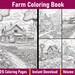 Farm Coloring Book Volume 2 | Farm Coloring Pages Printable | Grayscale ...