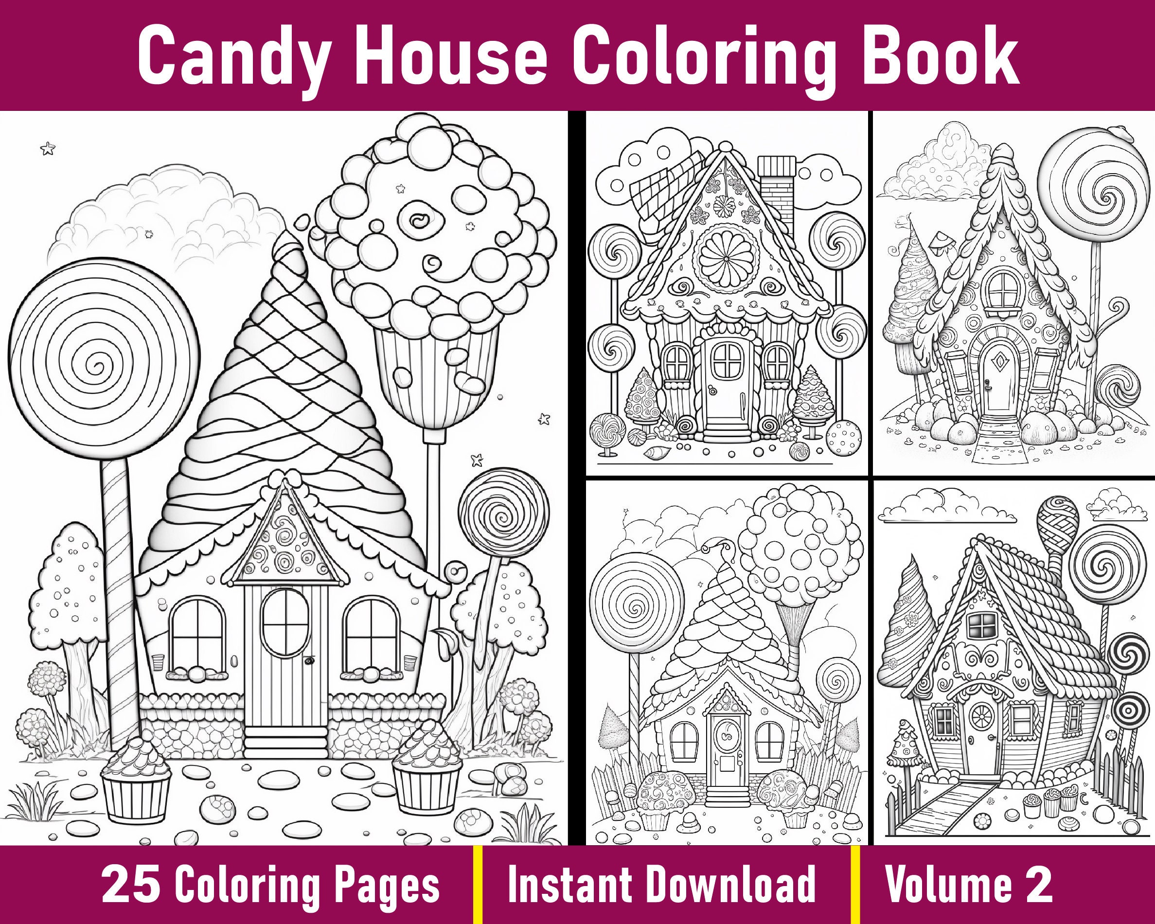 Candy House Coloring Book Volume 2 | Digital Colouring Pages Printable ...
