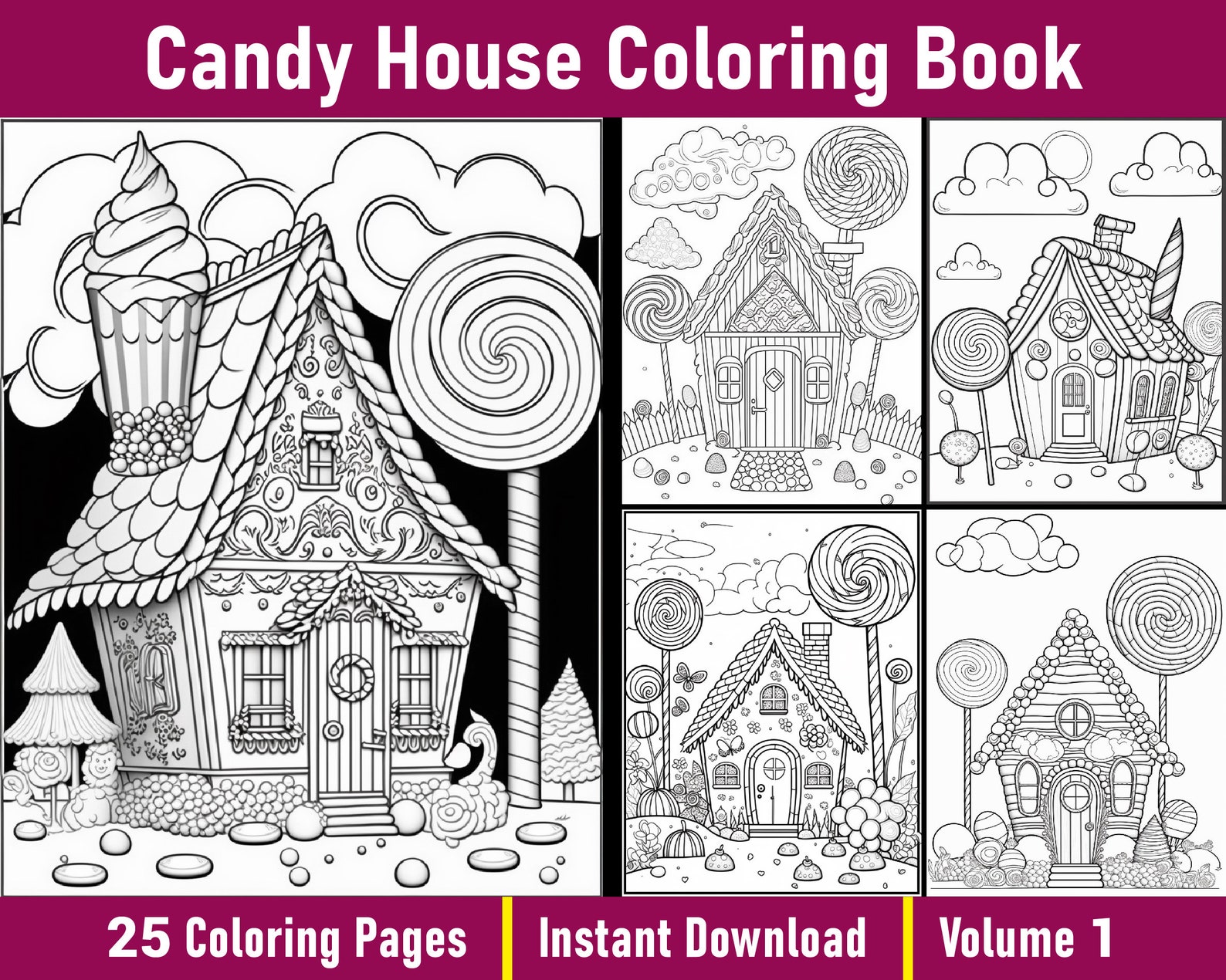 Candy House Coloring Book Volume 1 Digital Colouring Pages Printable ...