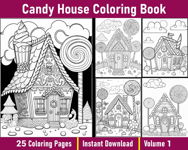Candy House Coloring Book Volume 1 Digital Colouring Pages Printable ...