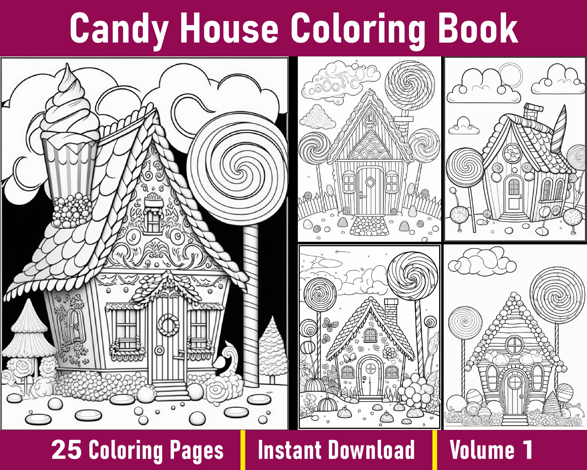 Candy House Coloring Book Volume 1 | Digital Colouring Pages Printable ...