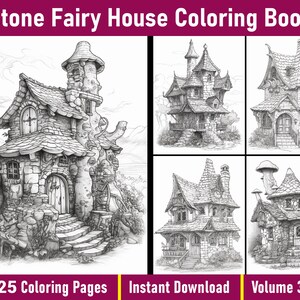 Stone Fairy House Coloring Book Volume 3 | Printable Adult Coloring ...
