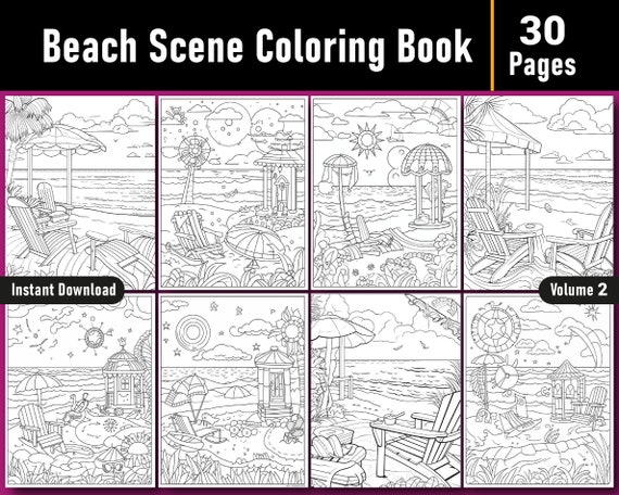 Beach Scene Coloring Pages