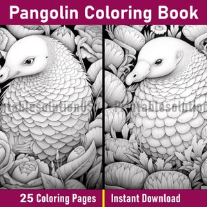 Pangolin Coloring Book Pages Vol-1 Printable Animal Coloring Pages ...