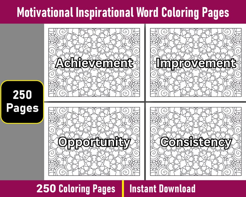 250 Motivational Quotes Coloring Pages | Printable Affirmation Book ...