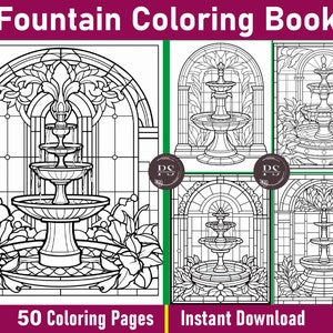 Fountain Coloring Book | 50 Beautiful Scenes (printable PDF) - Etsy