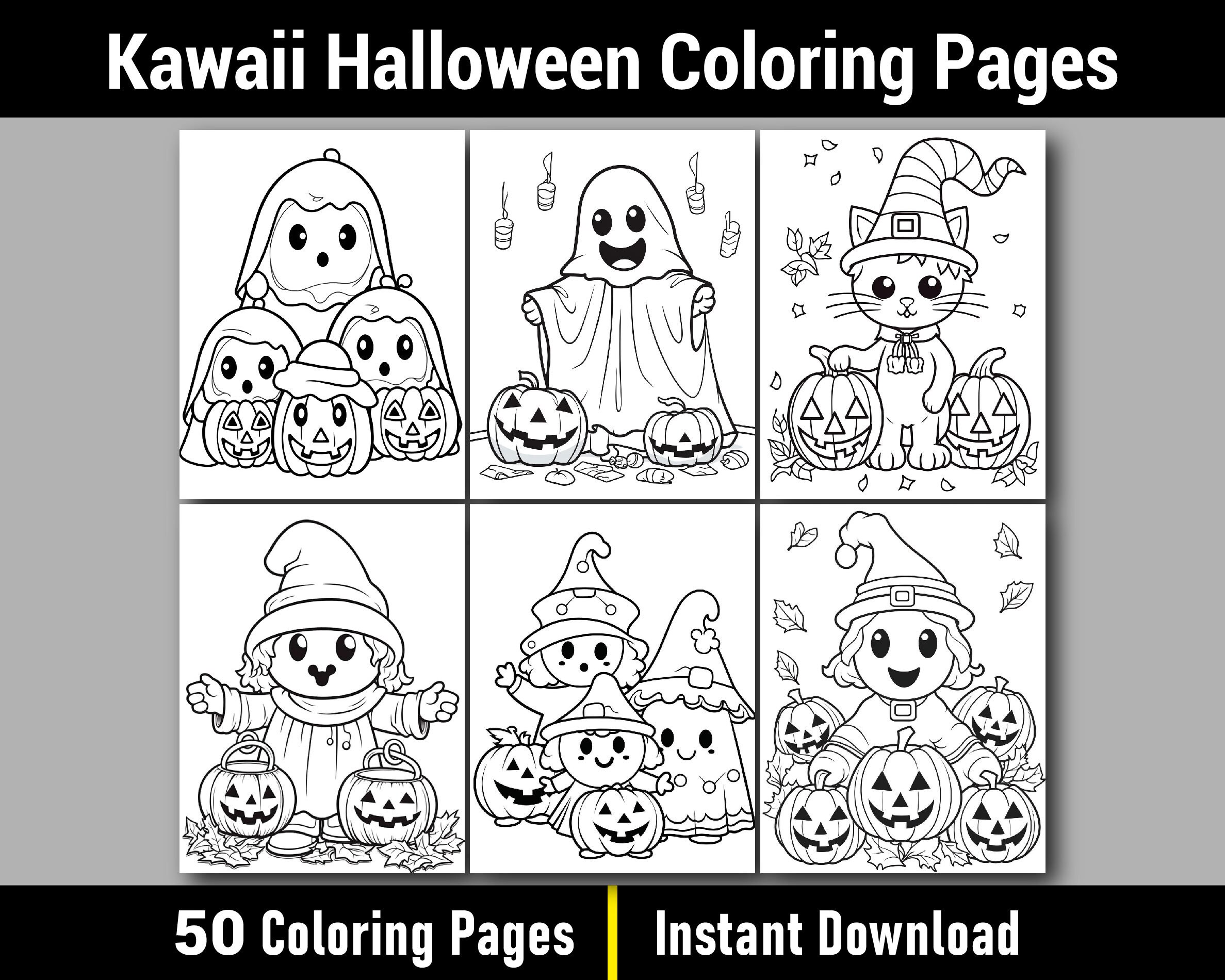 Kawaii Halloween Coloring Pages, Cute Coloring, Creepy Kawaii, Cute ...
