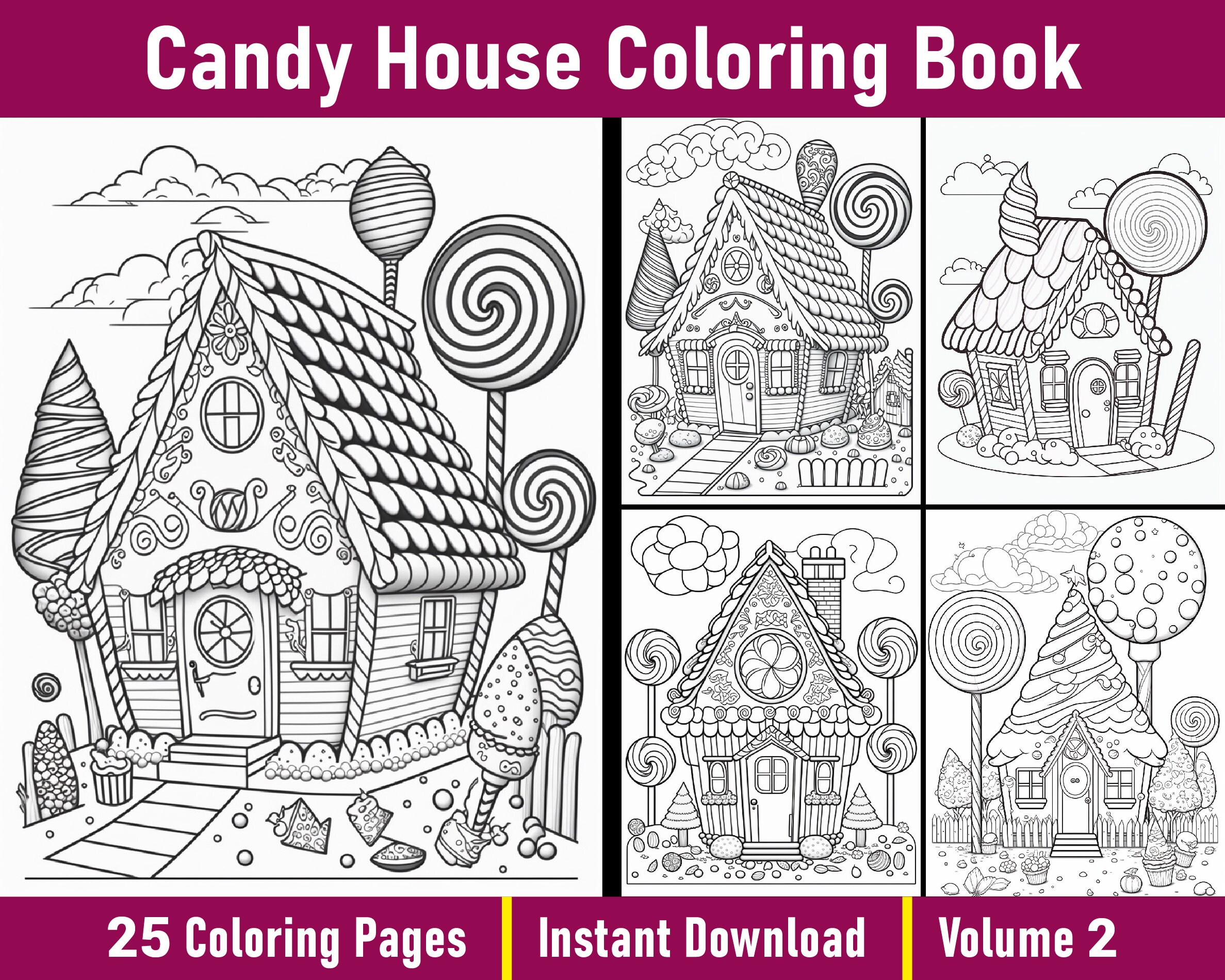 Candy House Coloring Book Volume 2 | Digital Colouring Pages Printable ...