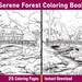 Serene Forest Coloring Book Printable Forest House Coloring Pages Black ...