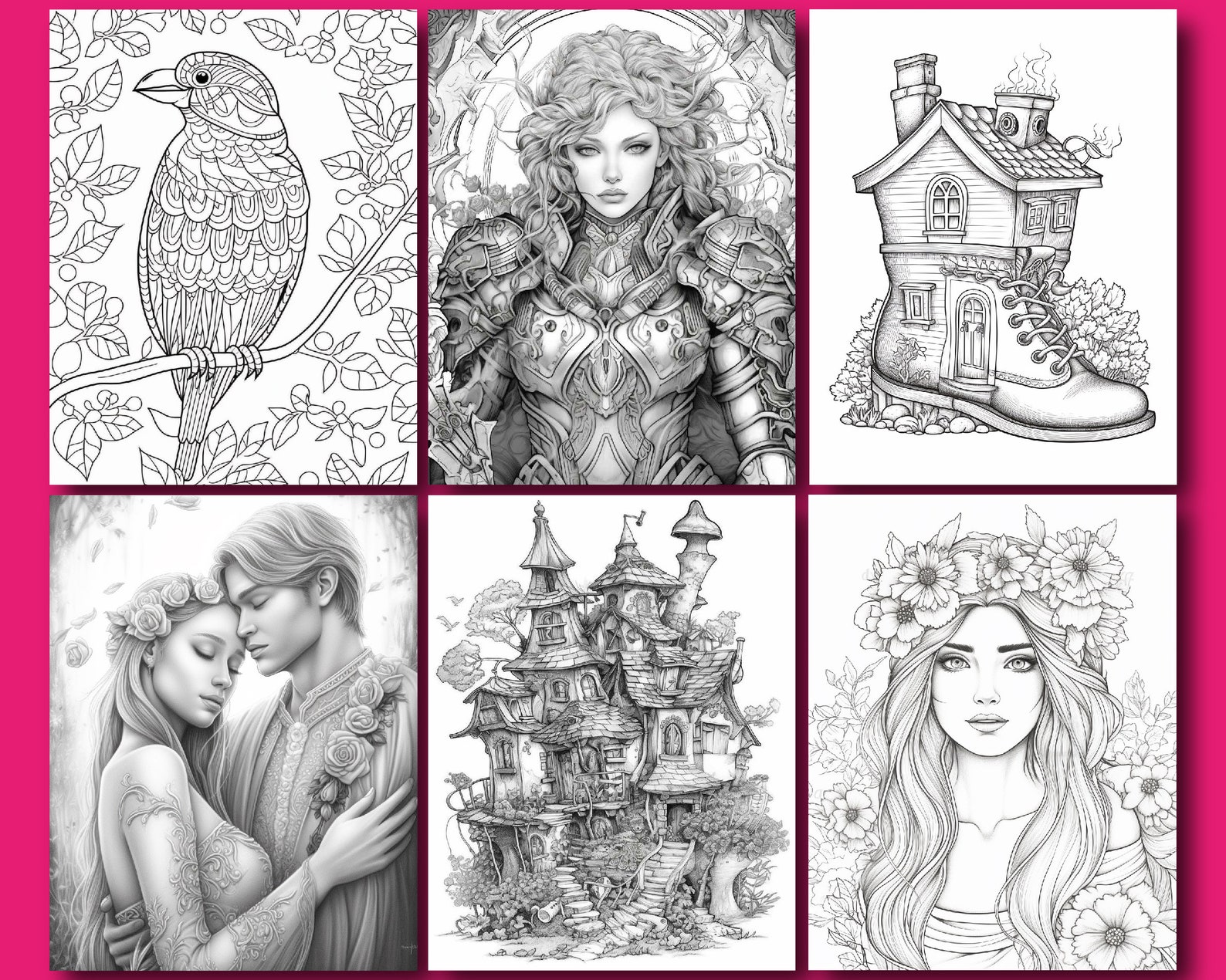 Coloring Pages Whole Shop Bundle | Coloring Pages Bundle | Grayscale ...
