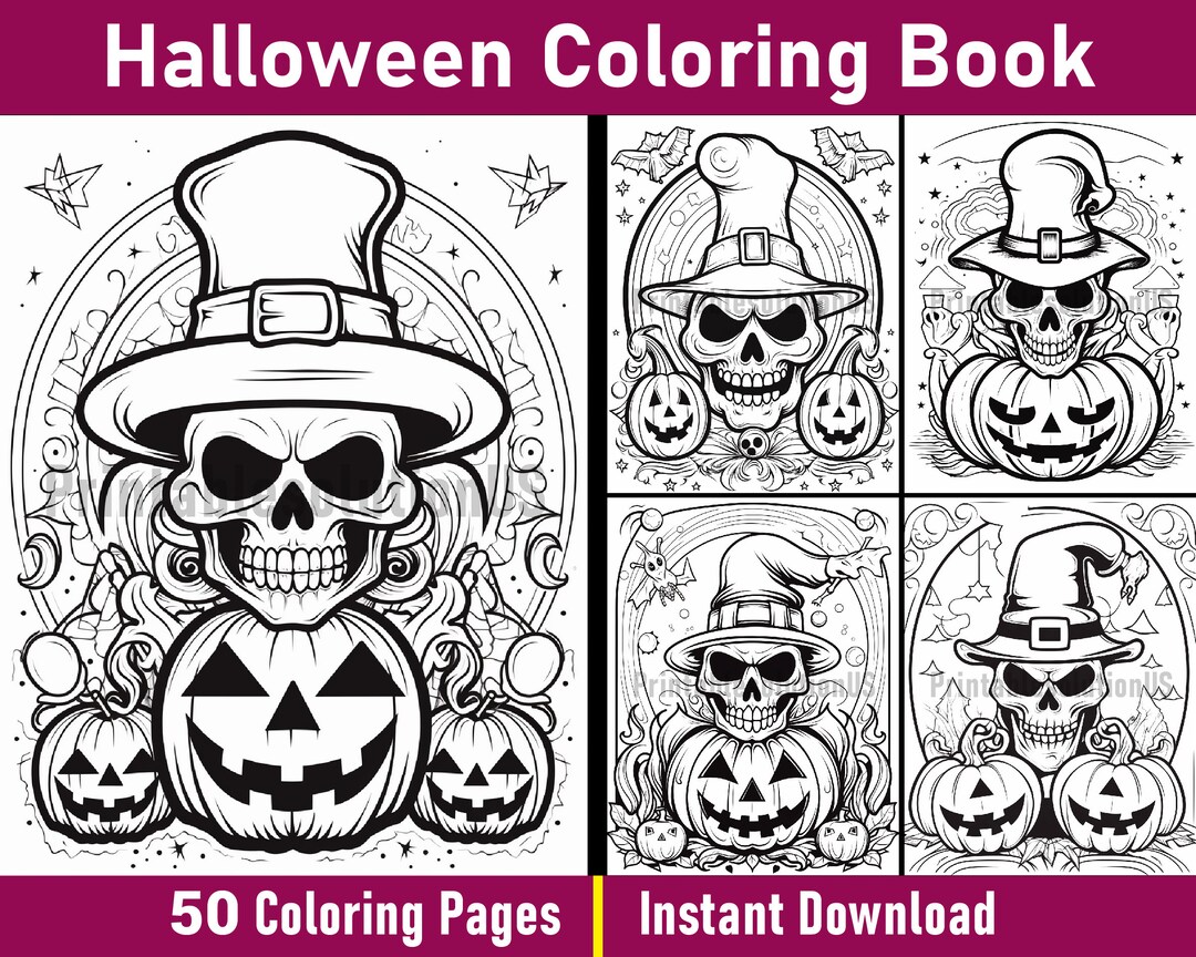 Halloween Coloring Book | Printable Halloween Coloring Pages Adults and ...