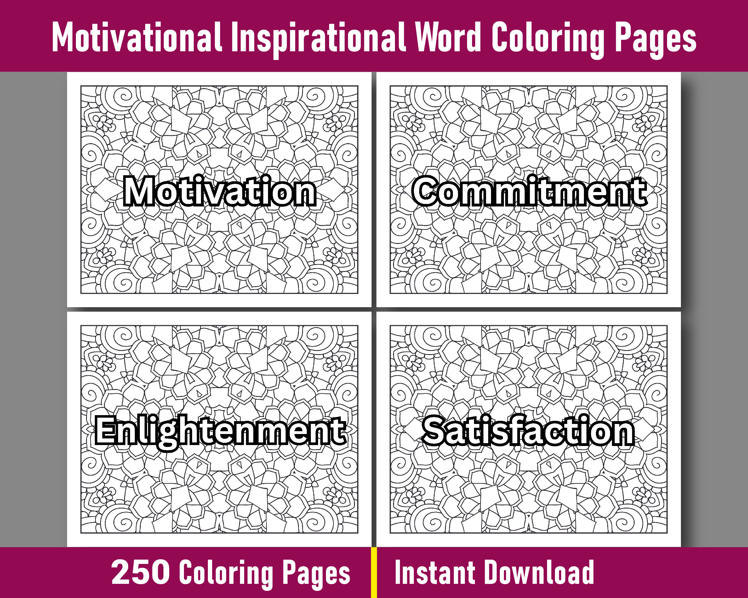 250 Motivational Quotes Coloring Pages | Printable Affirmation Book ...