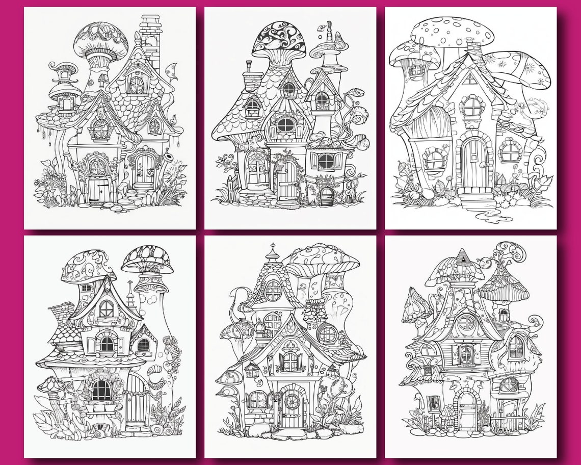 Fairy House Coloring Book Volume 6 | Fairy Houses Coloring Pages ...